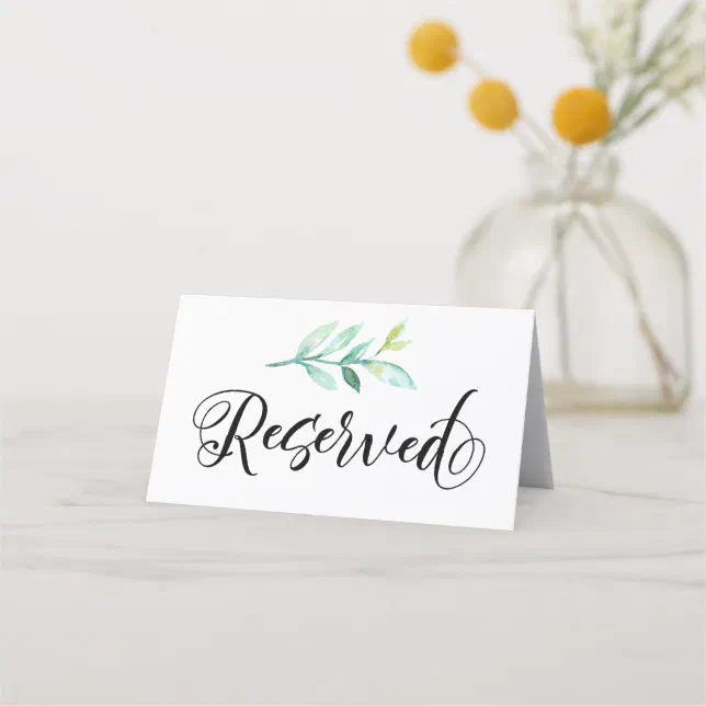 Reserved Place Card Wedding Folded Table Card | Zazzle