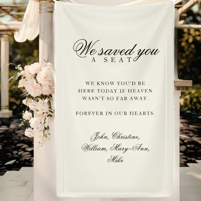 Reserved Seat - Classic Wedding Memorial Beige Banner | Zazzle