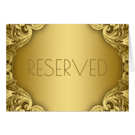 Reserved Seating Cards Elegant Gold | Zazzle.com