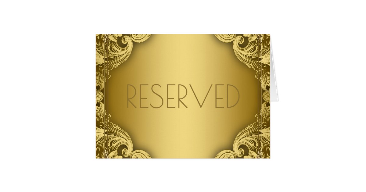 Reserved Seating Cards Elegant Gold | Zazzle