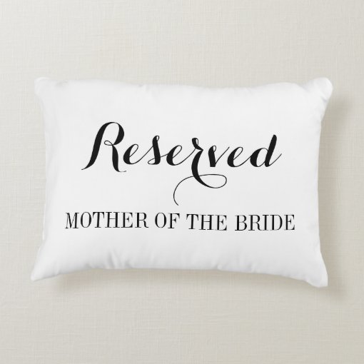 Reserved seating pillow cushions for wedding party | Zazzle