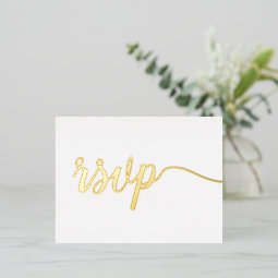 Reserved Seating Simple Elegant No Mail back rsvp Foil Invitation ...