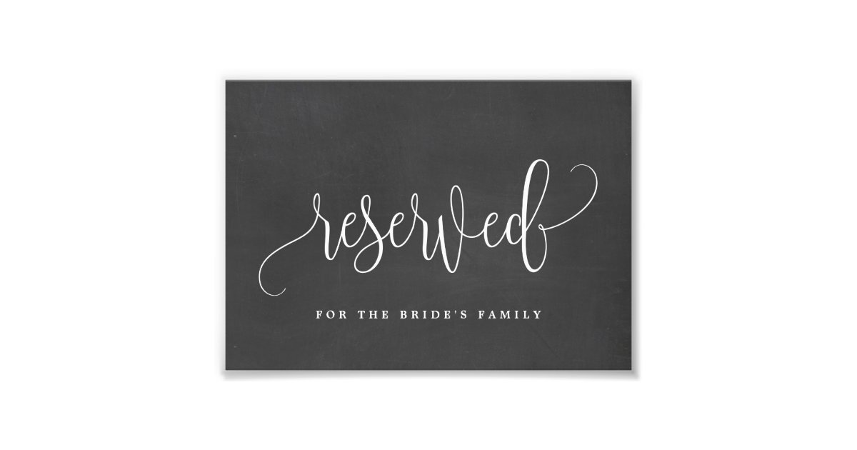 Reserved Sign Choose Your Size Chalkboard | Zazzle