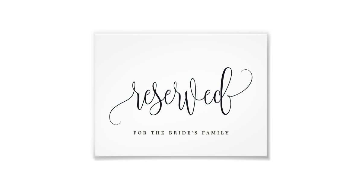 Reserved Sign Choose Your Size Lovely Calligraphy | Zazzle