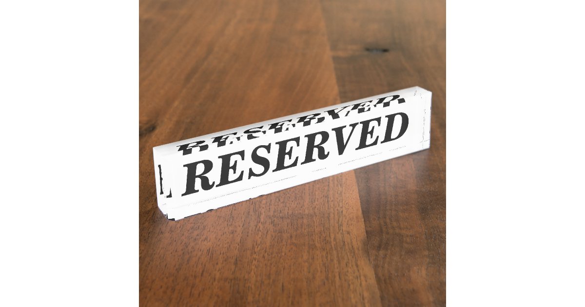 Reserved Sign for Restaurant Table Desk Name Plate | Zazzle