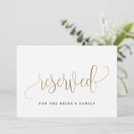 Reserved Sign - Lovely Calligraphy Invitation | Zazzle