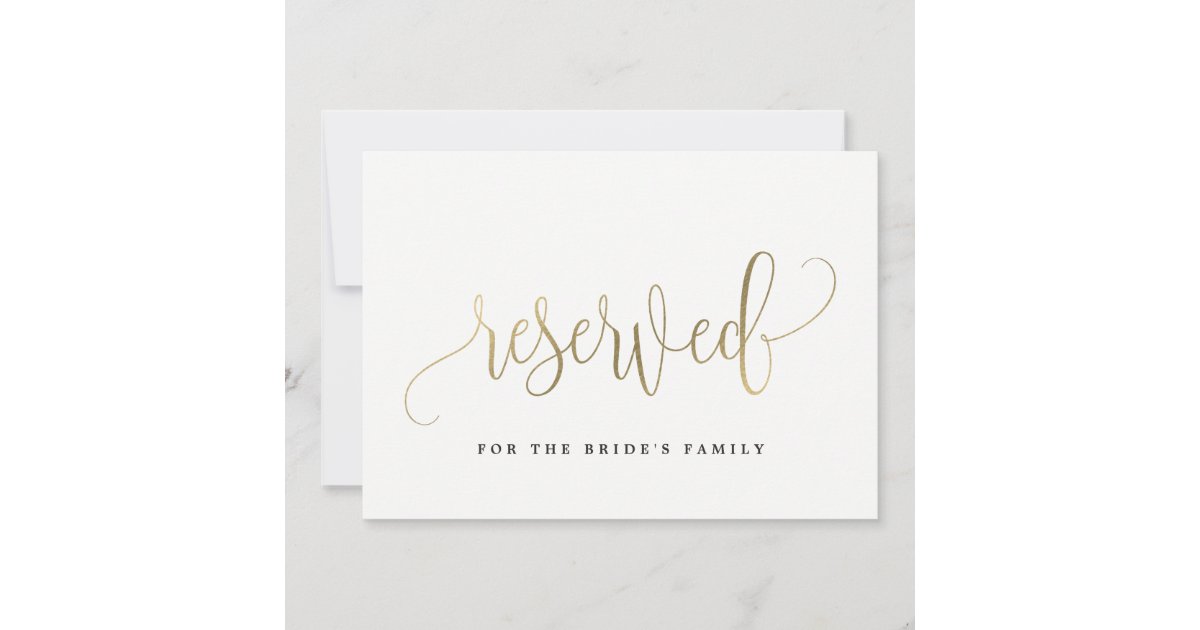 Reserved Sign - Lovely Calligraphy Invitation | Zazzle