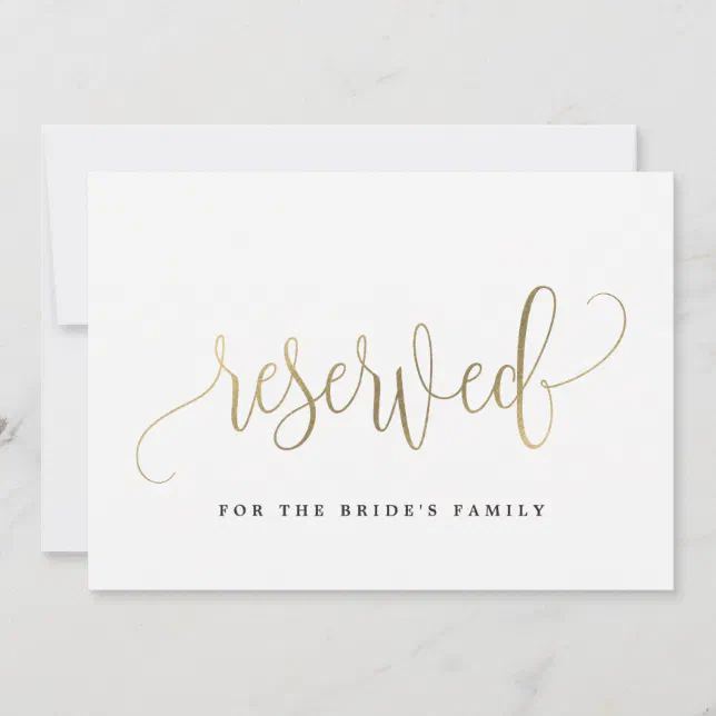 Reserved Sign - Lovely Calligraphy Invitation | Zazzle