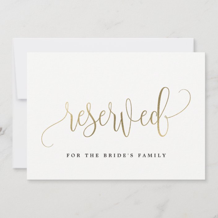 Reserved Sign - Lovely Calligraphy Invitation | Zazzle.com