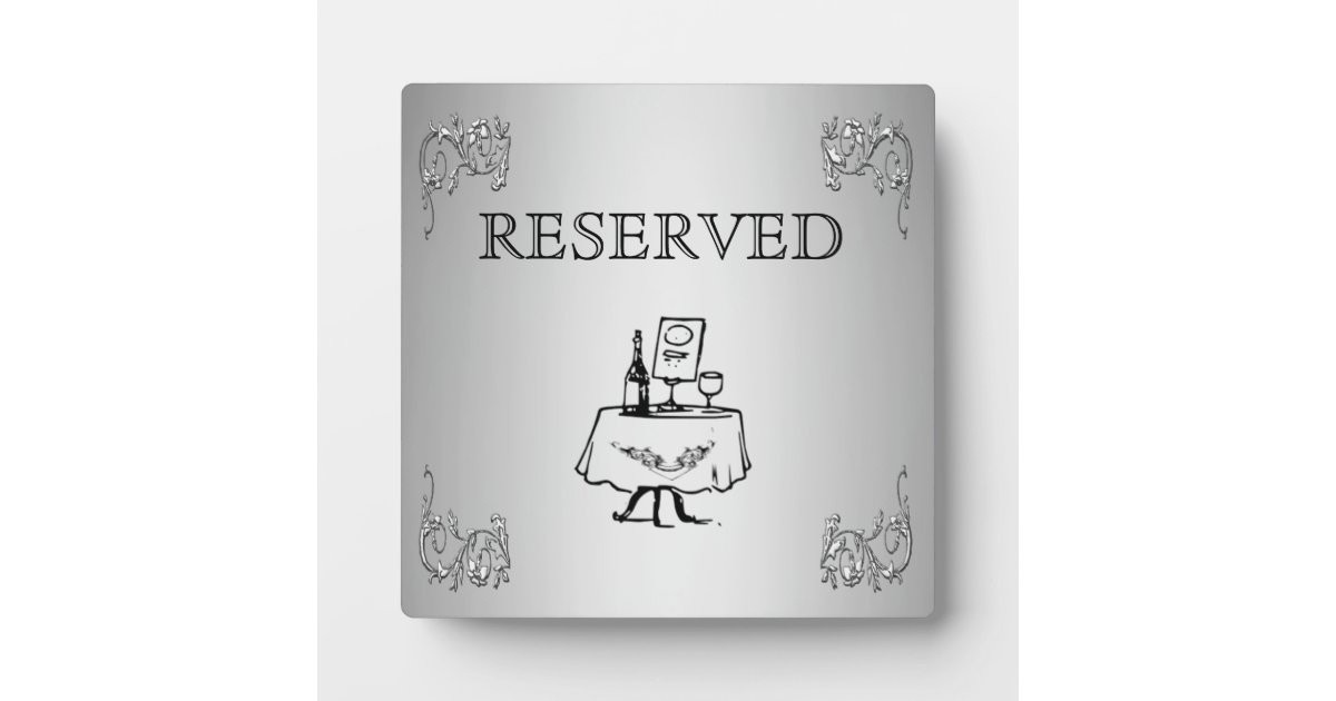 Reserved table label plaque | Zazzle