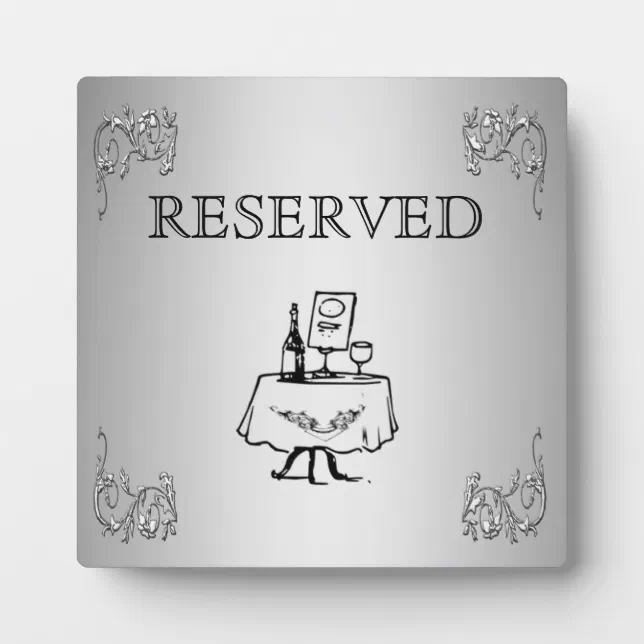Reserved table label plaque | Zazzle
