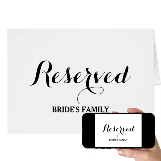 Reserved table or seating sign card for place | Zazzle