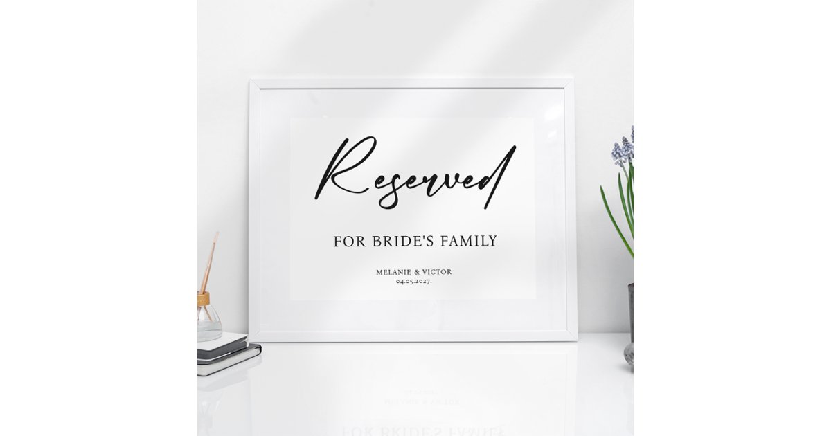 Reserved table Printable Wedding Sign Poster | Zazzle