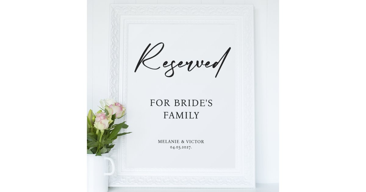 Reserved table Printable Wedding Sign Poster | Zazzle
