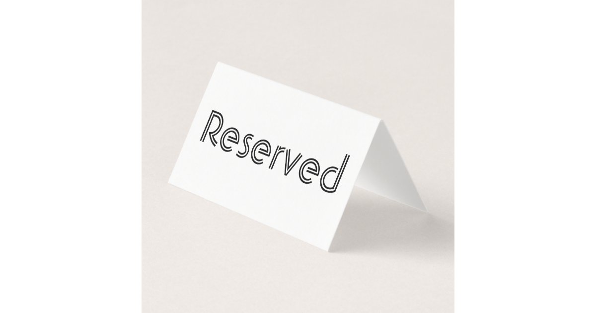 Reserved Table Sign Business Card | Zazzle