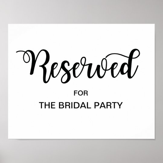 Reserved Table Wedding Sign | Modern Calligraphy | Zazzle.com