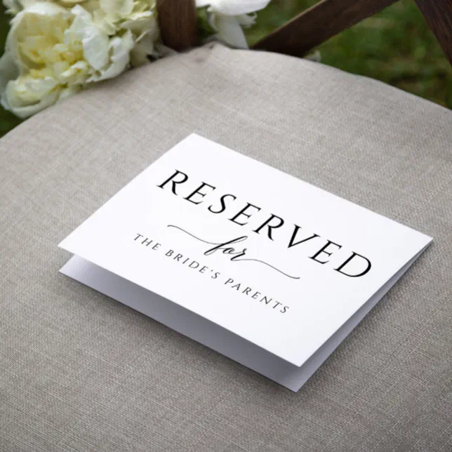 Reserved Tent Card Romantic Calligraphy Wedding | Zazzle