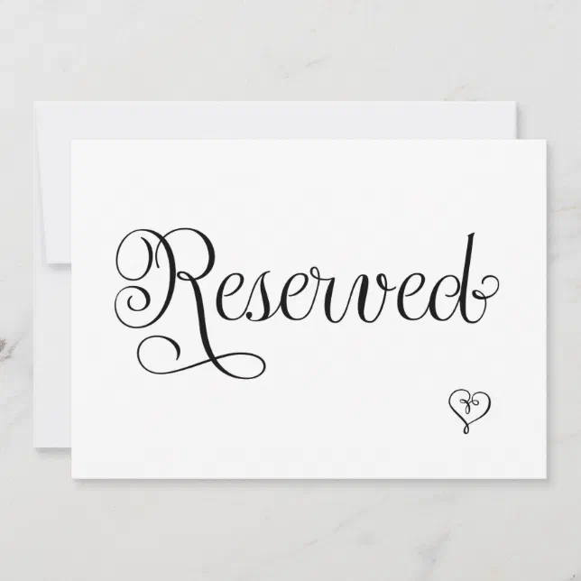 Reserved Wedding Sign, Invitation | Zazzle