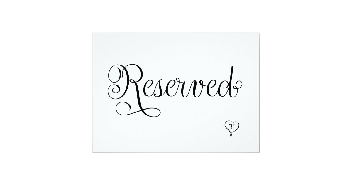 Reserved Wedding Sign, Invitation | Zazzle.com