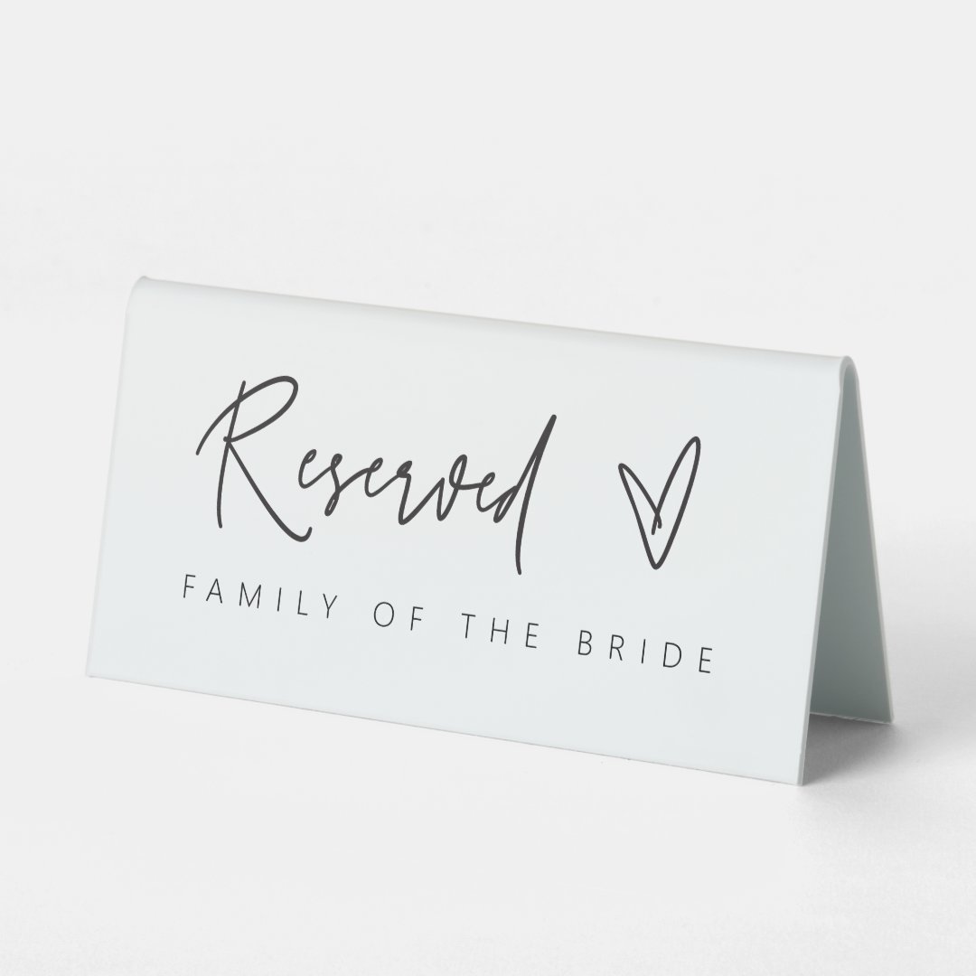 Reserved Wedding Table Tent Sign Decor G400 | Zazzle