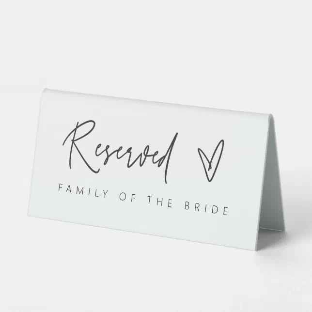 Reserved Wedding Table Tent Sign Decor G400 | Zazzle