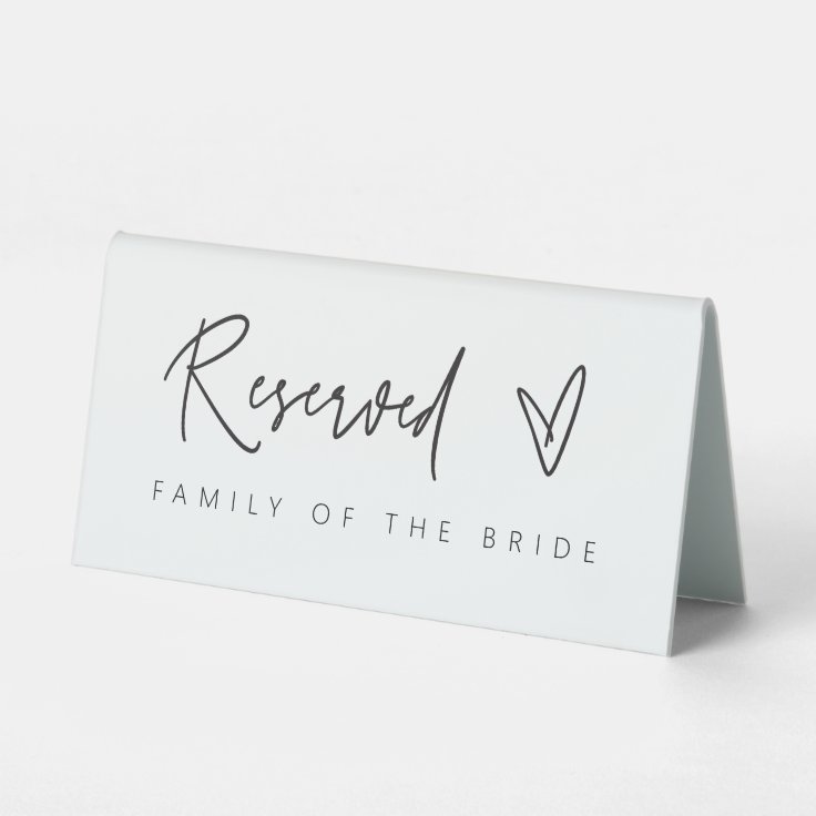 Reserved Wedding Table Tent Sign Decor G400 | Zazzle