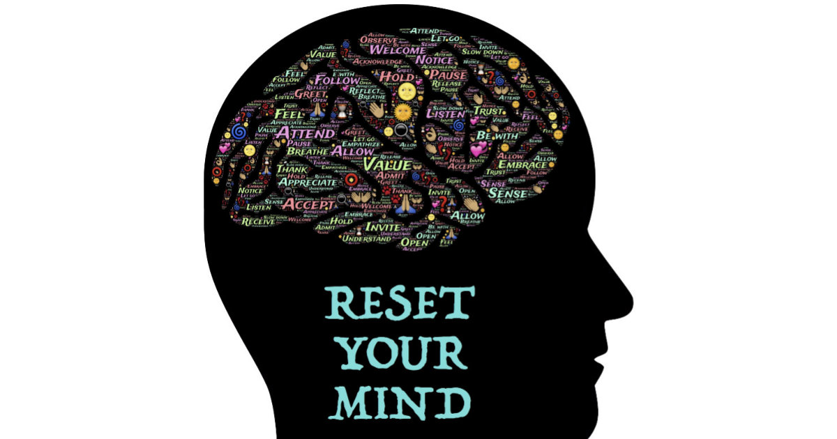 Reset Your Mind Inspirational Word Art Design Poster | Zazzle