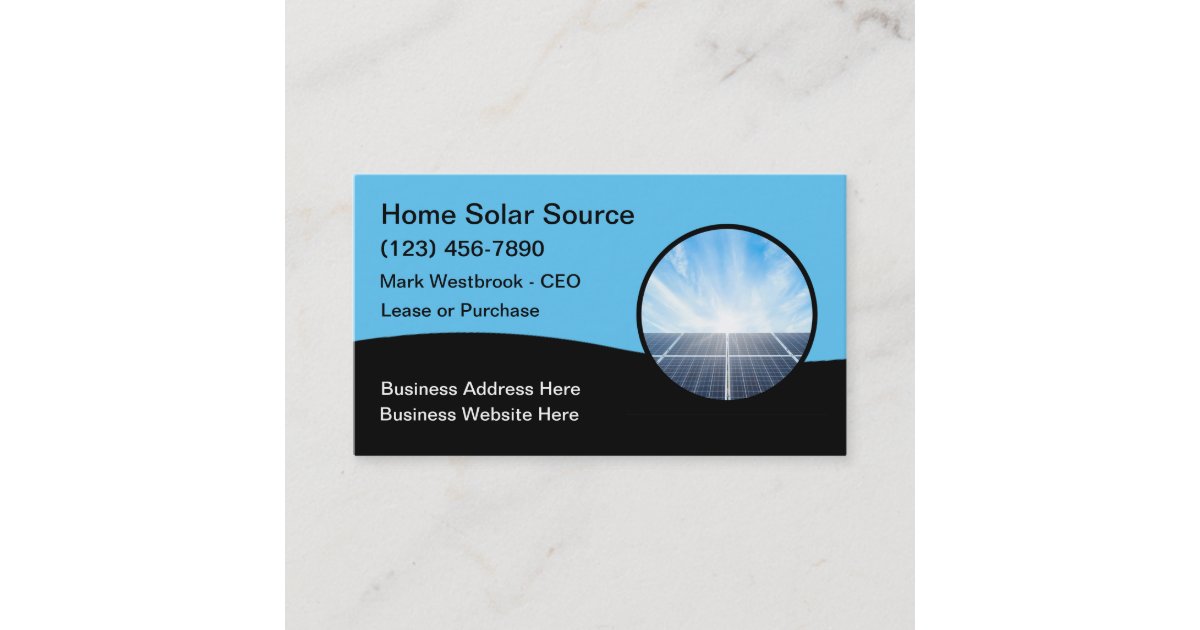 Residential Commercial Solar Energy Business Card | Zazzle