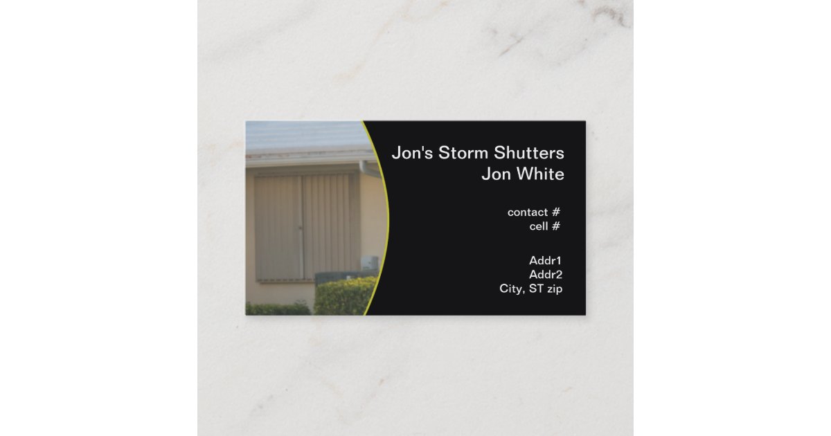 Residential Storm Shutter Business Card | Zazzle