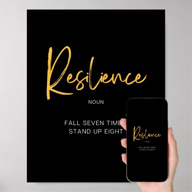 Resilience Inspiring Quote Poster | Zazzle