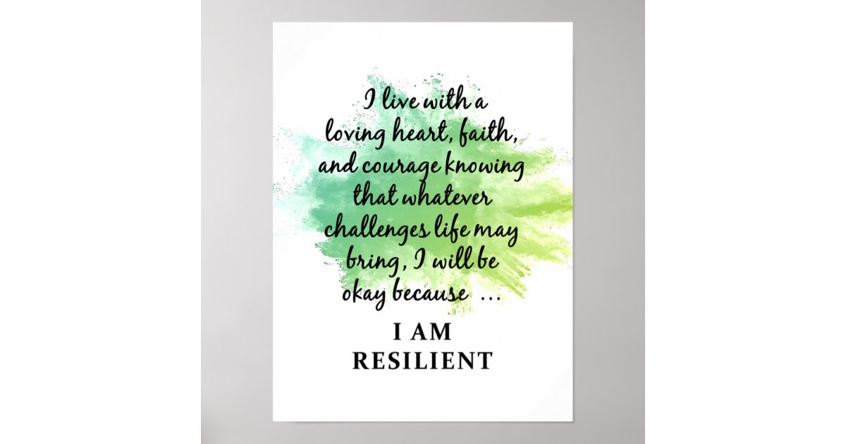 RESILIENT LIVING: LOVING HEART POSTER | Zazzle