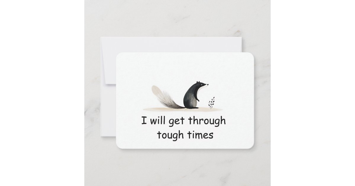 Resilient Skunk Woodland Animal Affirmation Card | Zazzle