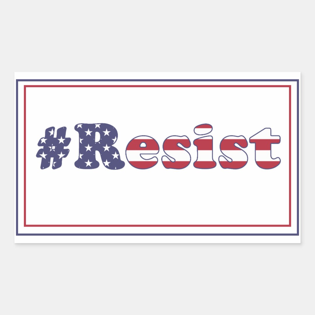 Resist - American Flag Typography Protest Rectangular Sticker | Zazzle