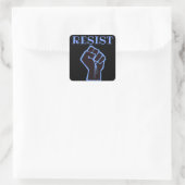 Resist blue and Black Fist Anti Trump Square Sticker | Zazzle