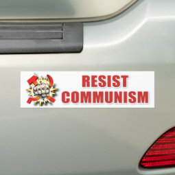 RESIST COMMUNISM Smashed Hammer and Sickle Pro USA Bumper Sticker | Zazzle