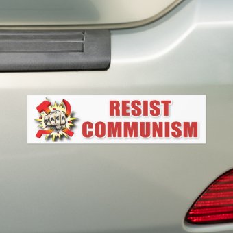 RESIST COMMUNISM Smashed Hammer and Sickle Pro USA Bumper Sticker | Zazzle