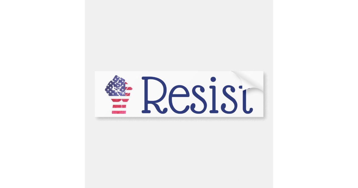 Resist Fist American Flag Democrat Anti Trump Bumper Sticker | Zazzle