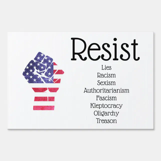 Resist Fist American Flag Democrat Anti Trump Sign | Zazzle