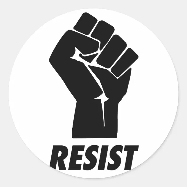 resist fist classic round sticker | Zazzle