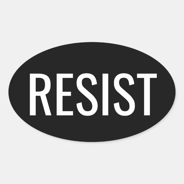 RESIST oval sticker | Zazzle