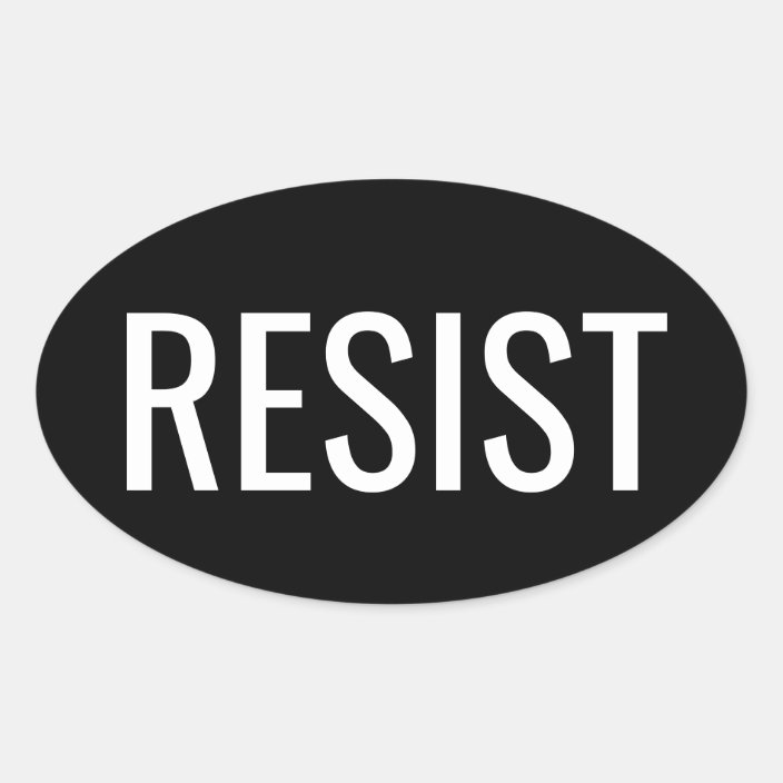 RESIST oval sticker | Zazzle.com