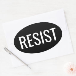 RESIST oval sticker | Zazzle