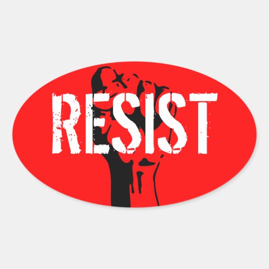Resist Oval Sticker | Zazzle.com