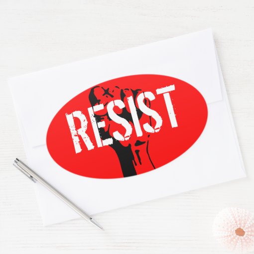 Resist Oval Sticker | Zazzle