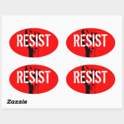 Resist Oval Sticker | Zazzle
