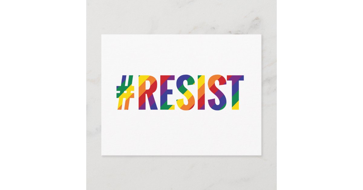 resist rainbow postcard | Zazzle