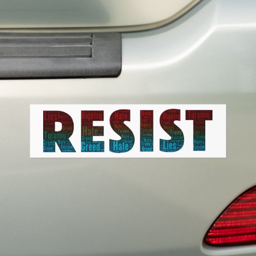 RESIST Word Art Bumper Sticker | Zazzle