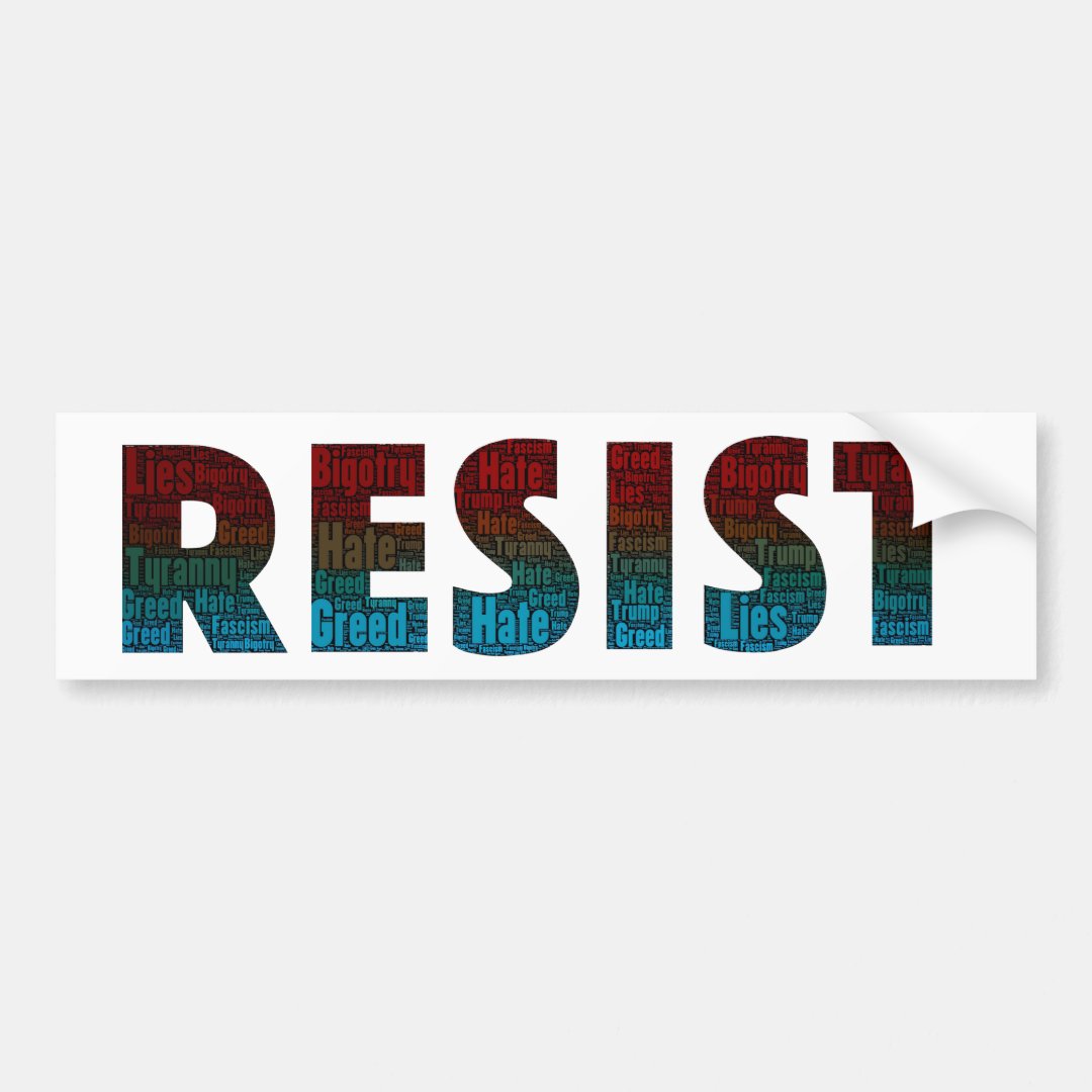 RESIST Word Art Bumper Sticker | Zazzle