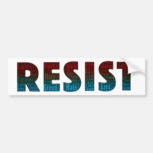 RESIST Word Art Bumper Sticker | Zazzle.com