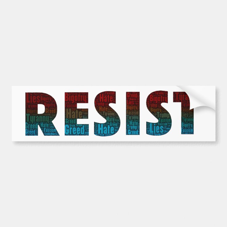 RESIST Word Art Bumper Sticker | Zazzle